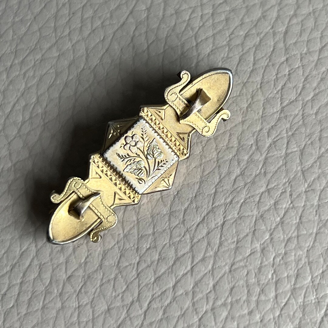Antique Silver Brooch Hallmarked Silver Brooch Silver Gilt Brooch ...