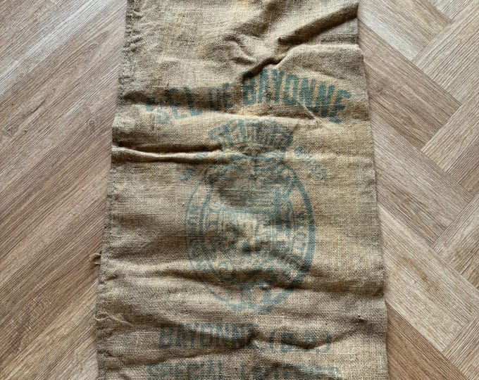 Vintage Hessian Sack Vintage French Salt Sack Vintage Sack 1940s 1950s ...