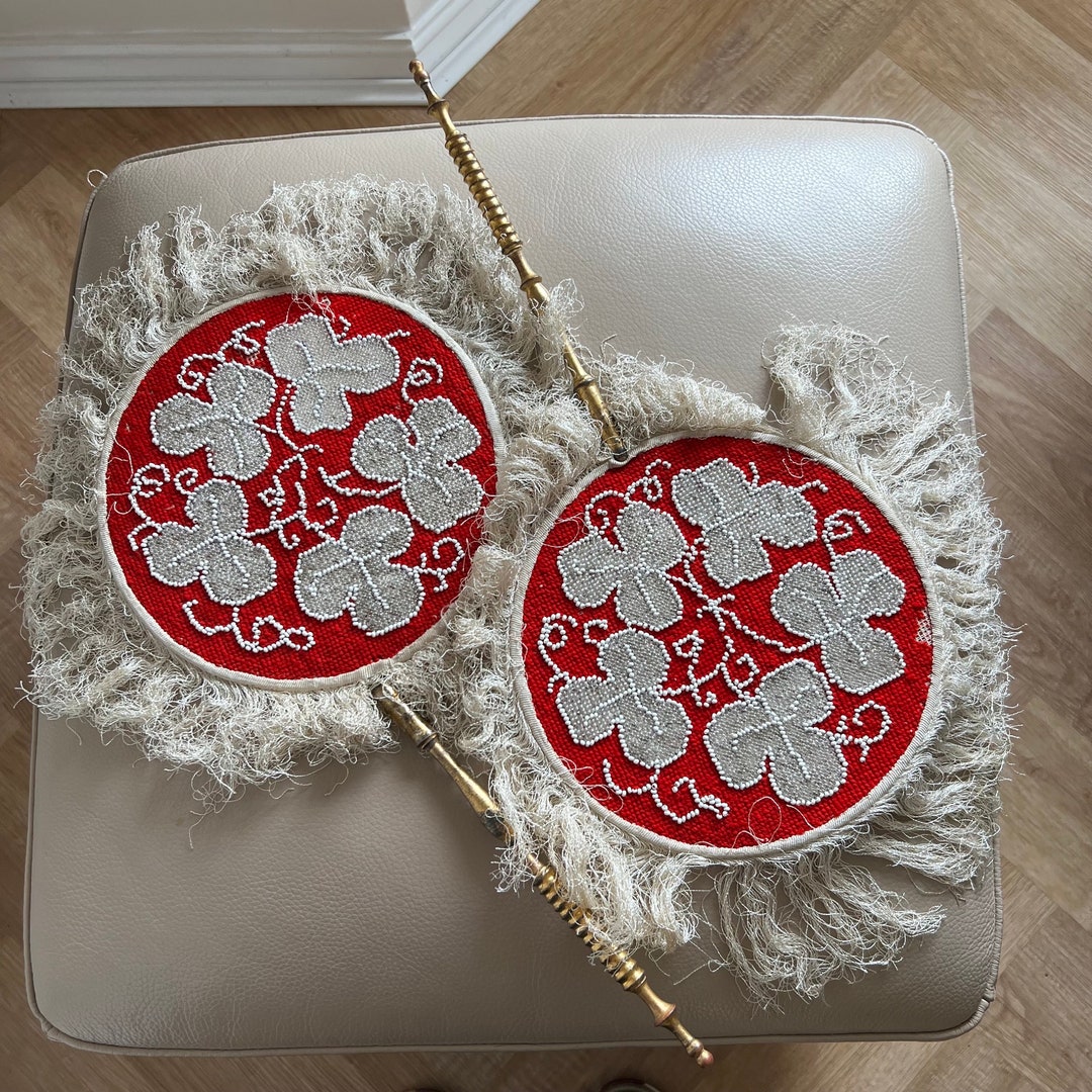 Antique Pair Face Screens Beaded Face Screens Victorian Facescreens ...