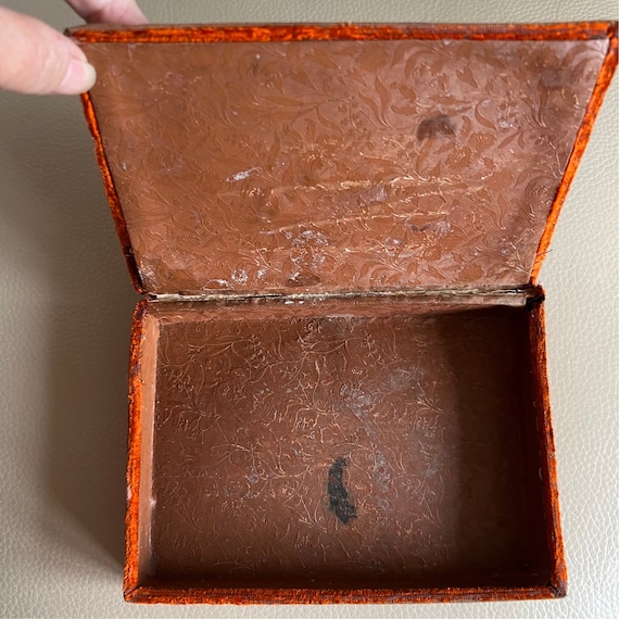 Antique Red Velvet Trinket Box: Hulme Abbey Sepia Pho… - Gem