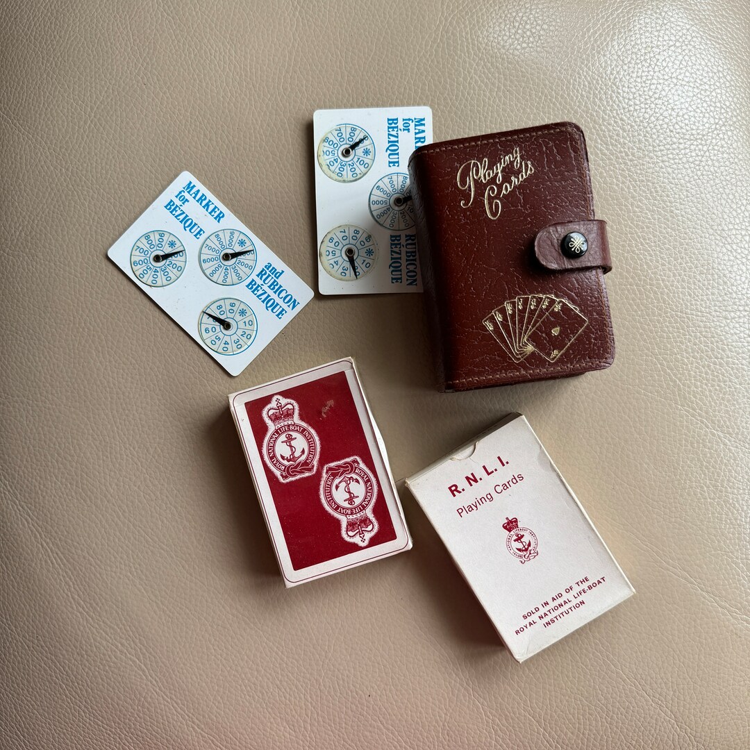 Vintage Playing Card Case Leather Playing Card Case Embossed Leather ...