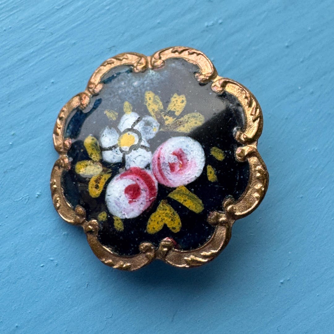 Antique Enamel Button Antique Button Millefiori Enamel Button Victorian ...