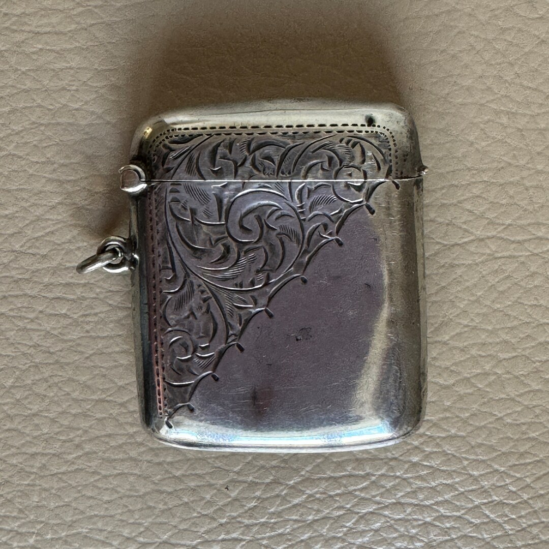 Antique Silver Match Holder Antique Silver Vesta Case 1918 Match Holder ...