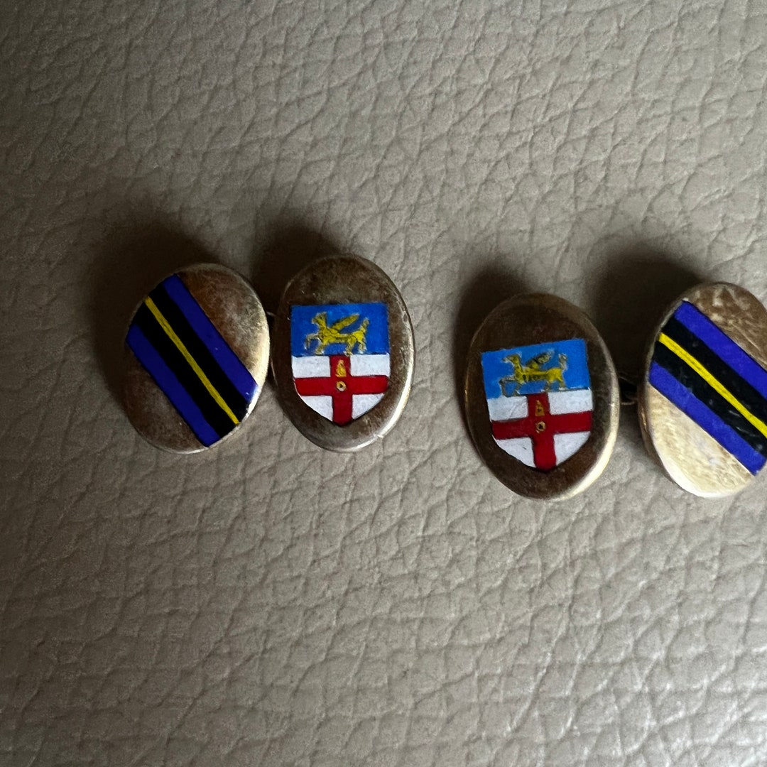 Vintage Enamel Cufflinks Emblem Cufflinks 1930s Cufflinks Mens ...