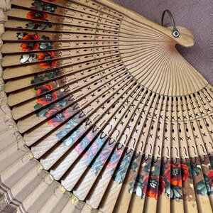 Antique Hand Fan Vintage Hand Fan Wooden Hand Fan Hand Painted Fan ...
