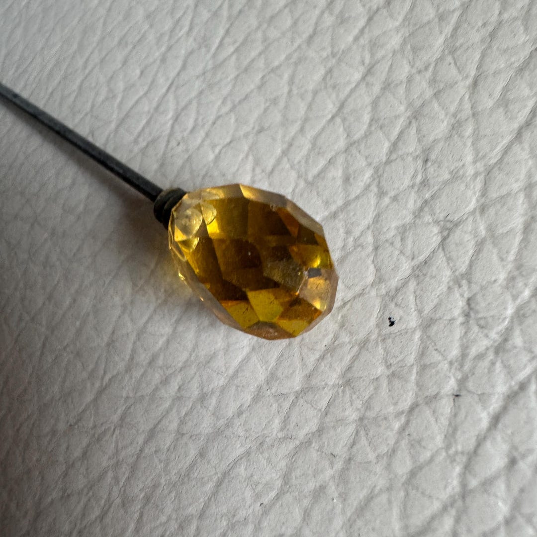 Antique Hatpin Long Hat Pin Victorian Hatpin Edwardian Hatpin Citrine ...