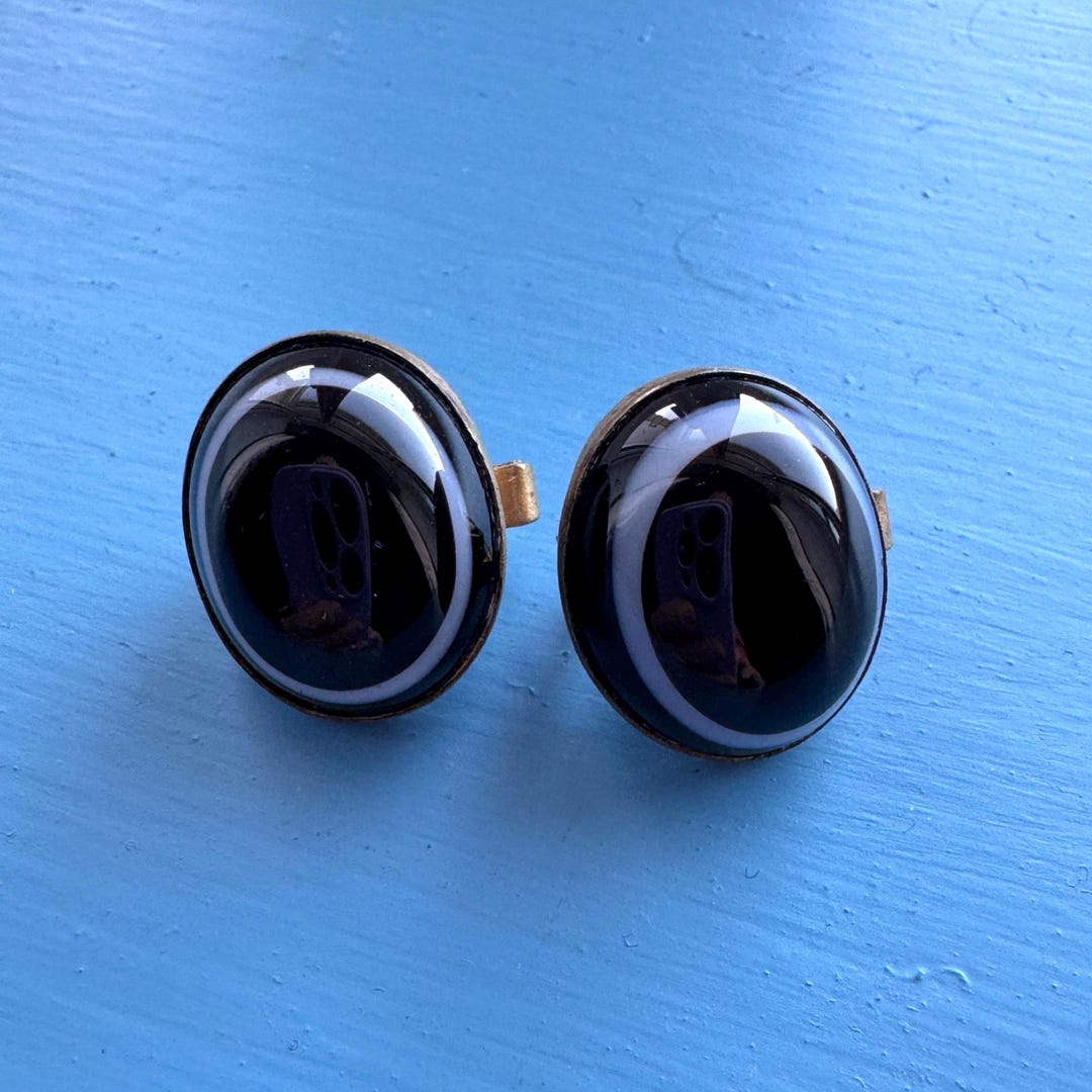 Antique Pair Buttons Set Victorian Buttons Bulls Eye Agate Buttons ...