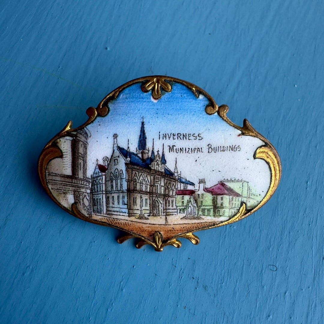 Antique Enamel Brooch Victorian Brooch Antique Brooch Art Nouveau ...