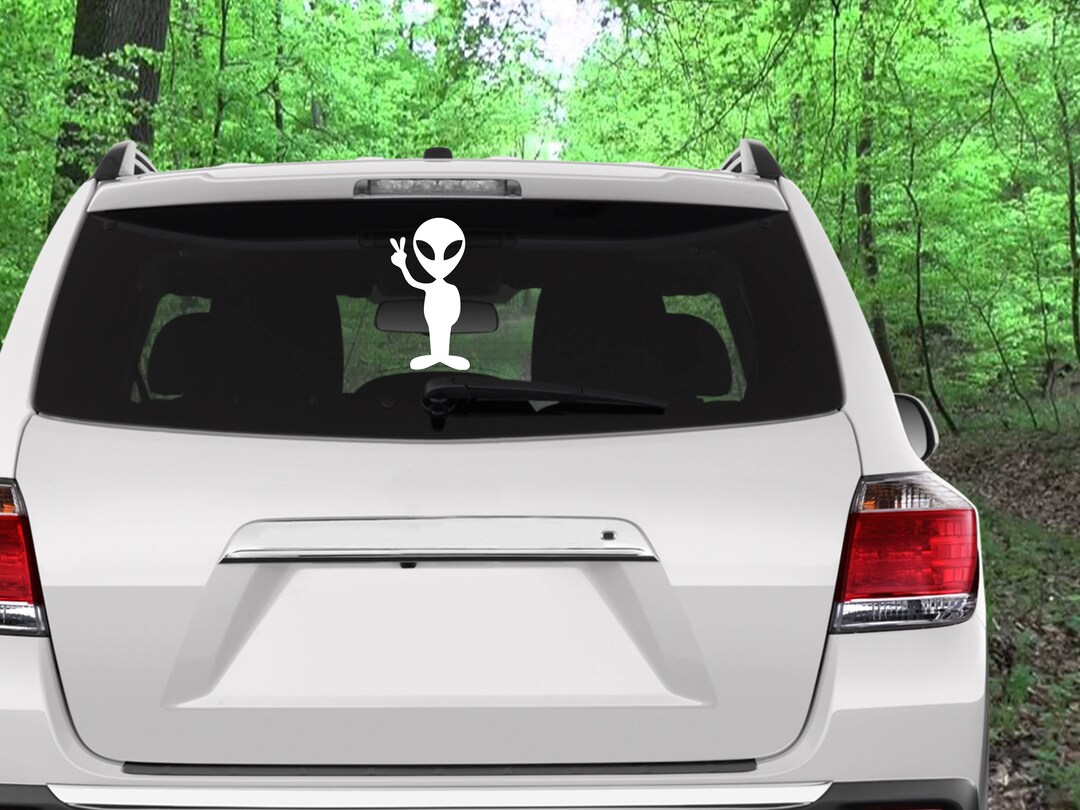 Alien Giving Peace Decals/vinyl Stickers/white Vinyl Decals/car Window ...