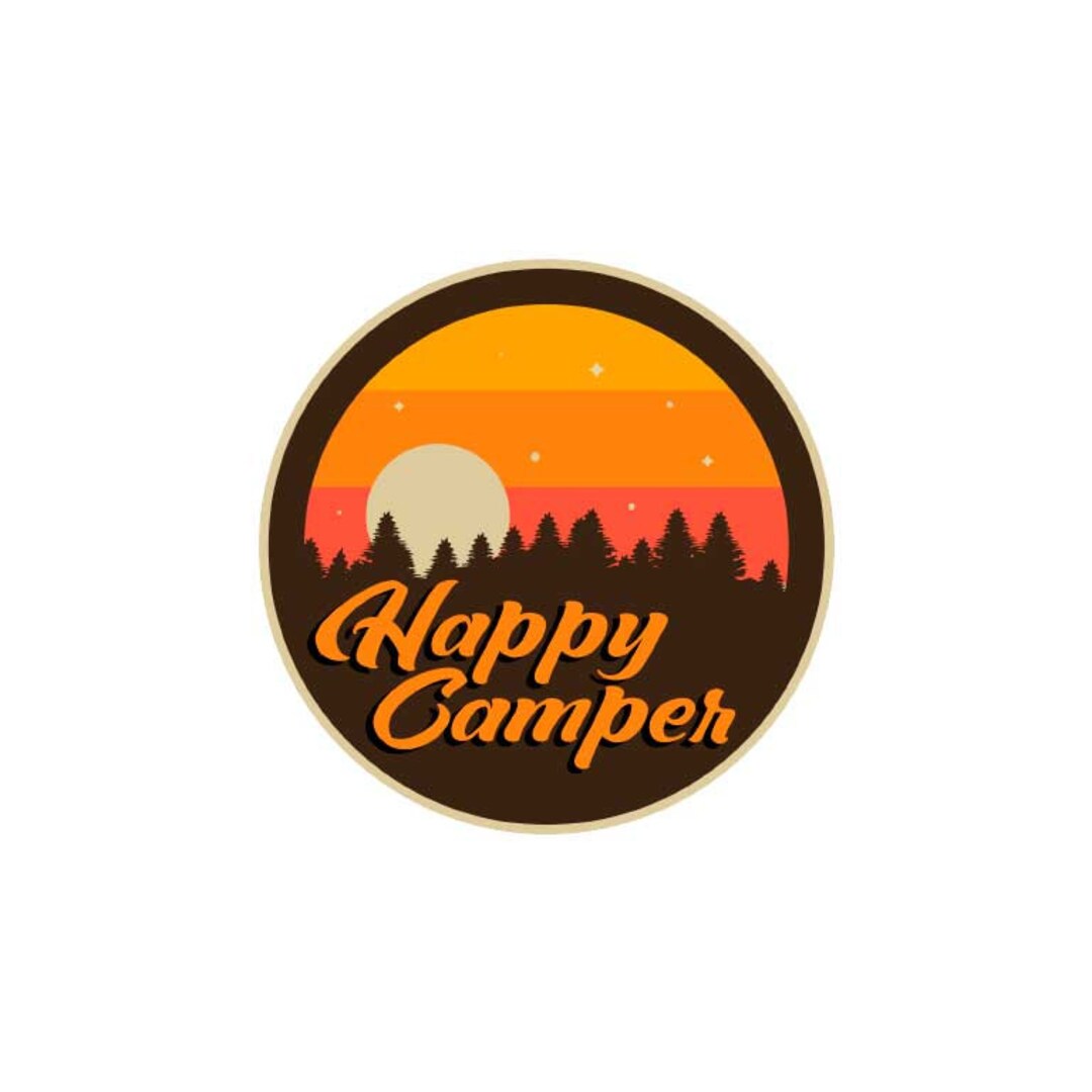 Happy Camper Vinyl Stickers/happy Camper Decals/mountain Stickers ...
