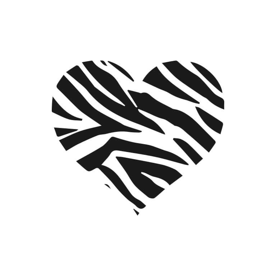 Heart Zebra Print Vinyl Decal: Car Window Sticker - Etsy