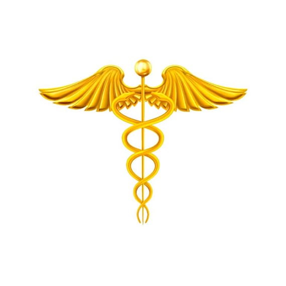 Gold Staff of Caduceus Sticker Decals/Caduceus Staff Medical | Etsy