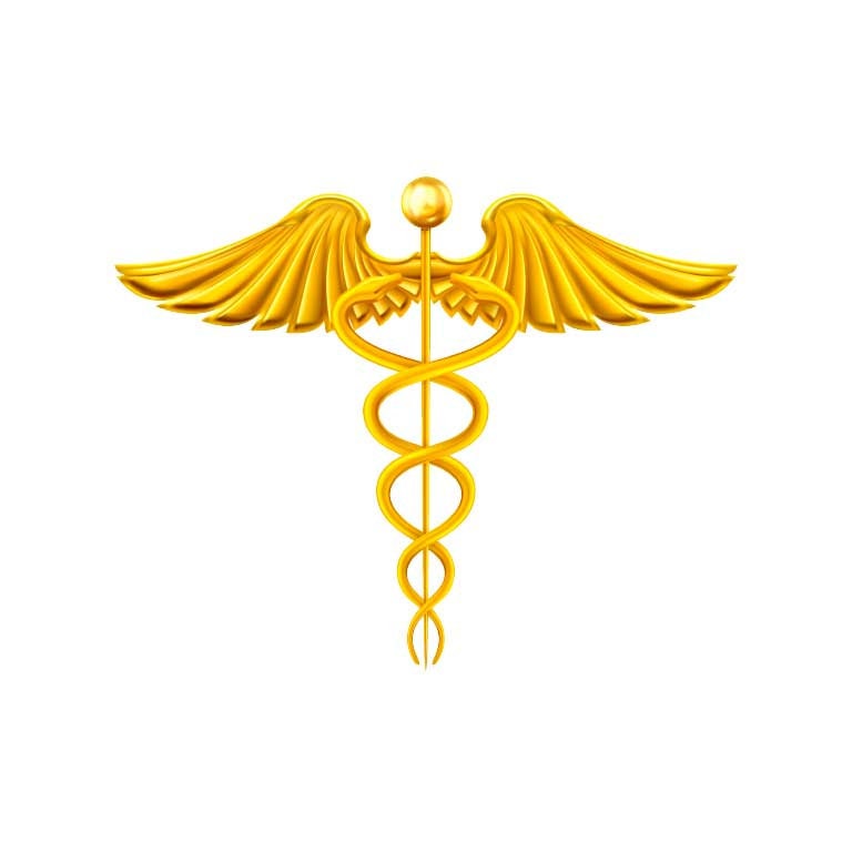 Gold Staff of Caduceus Sticker Decals/caduceus Staff Medical Symbol ...