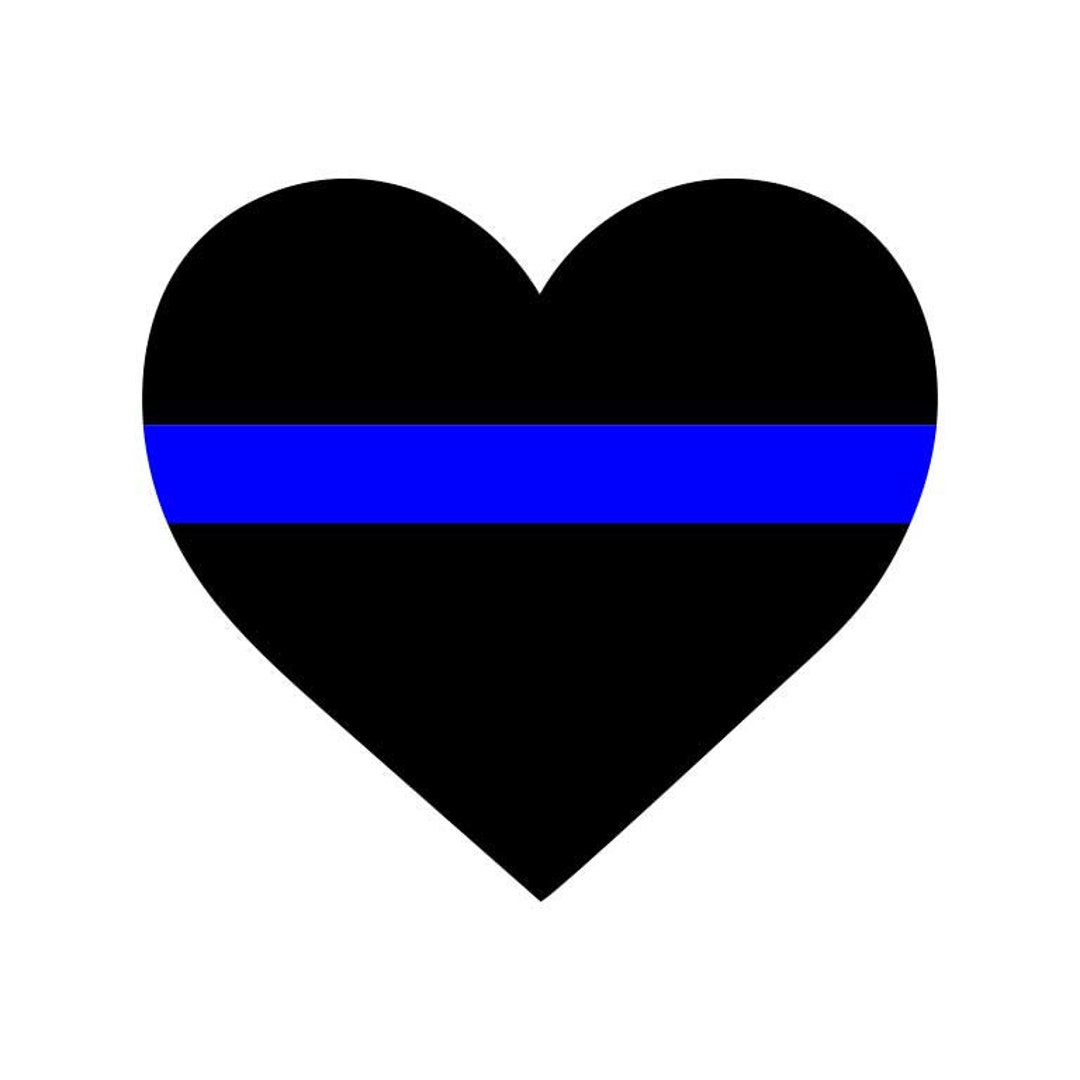 Thin Blue Line Heart Sticker: Police Support Decal (3" X 3") - Etsy