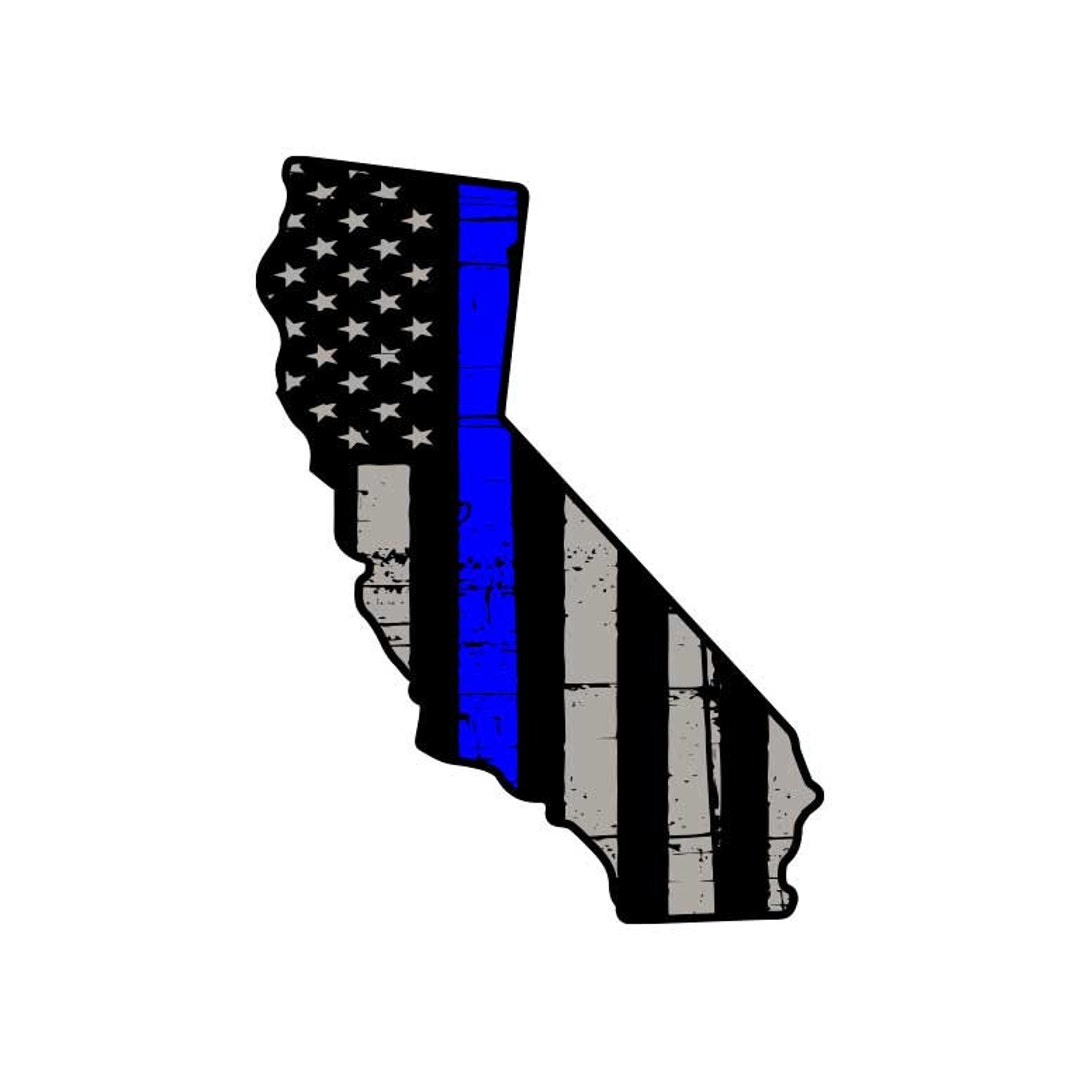 State of California Thin Blue Line Decals/law Enforcement Decals/police ...