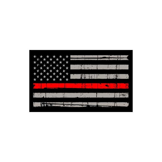 Thin Red Line Flag Firefighter Stickers/red | Etsy
