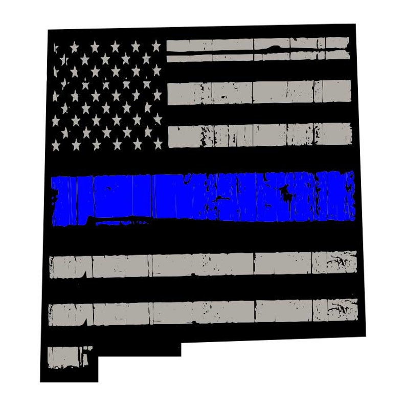 New Mexico Thin Blue Line Flag Stickers/thin Grey Line - Etsy