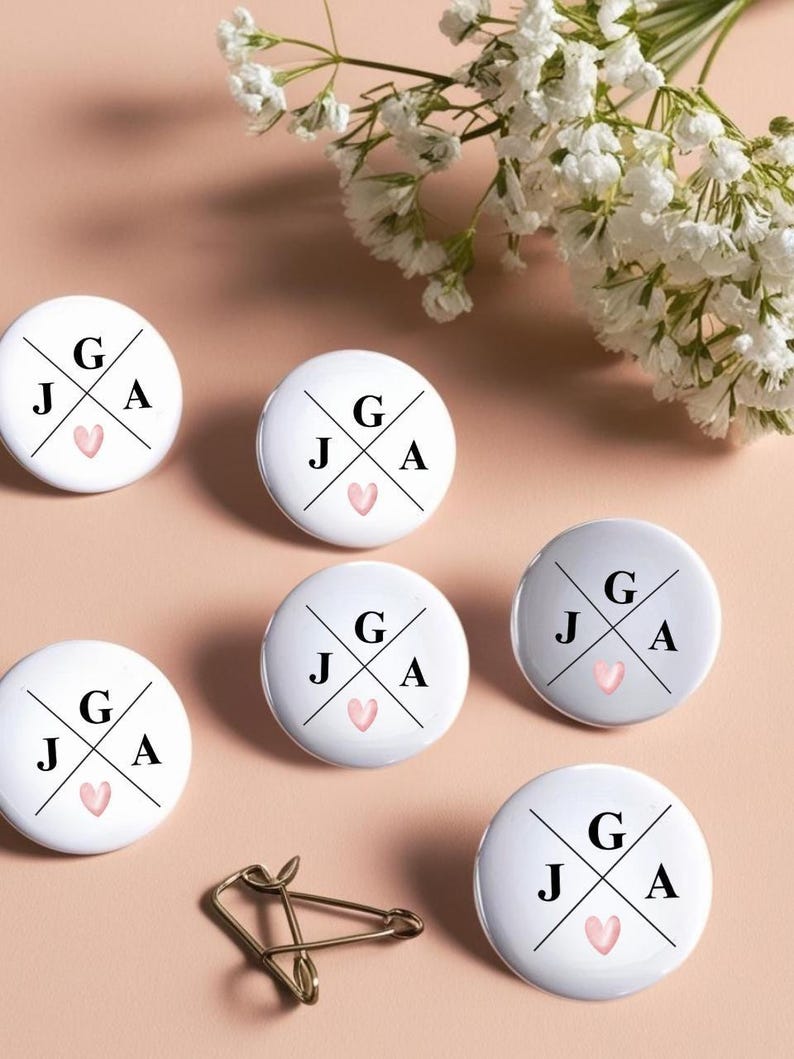 Stag Party Buttons, Set of 5 | Bachelor Party Badges With Hearts ...