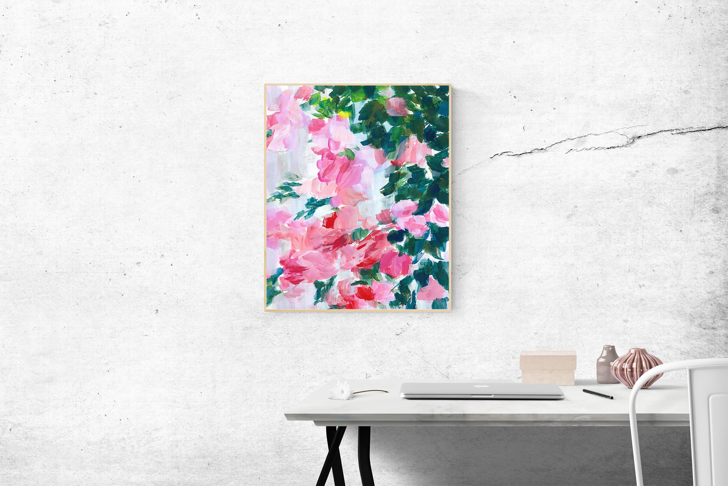 Abstract flowers wall art printable abstract painting | Etsy