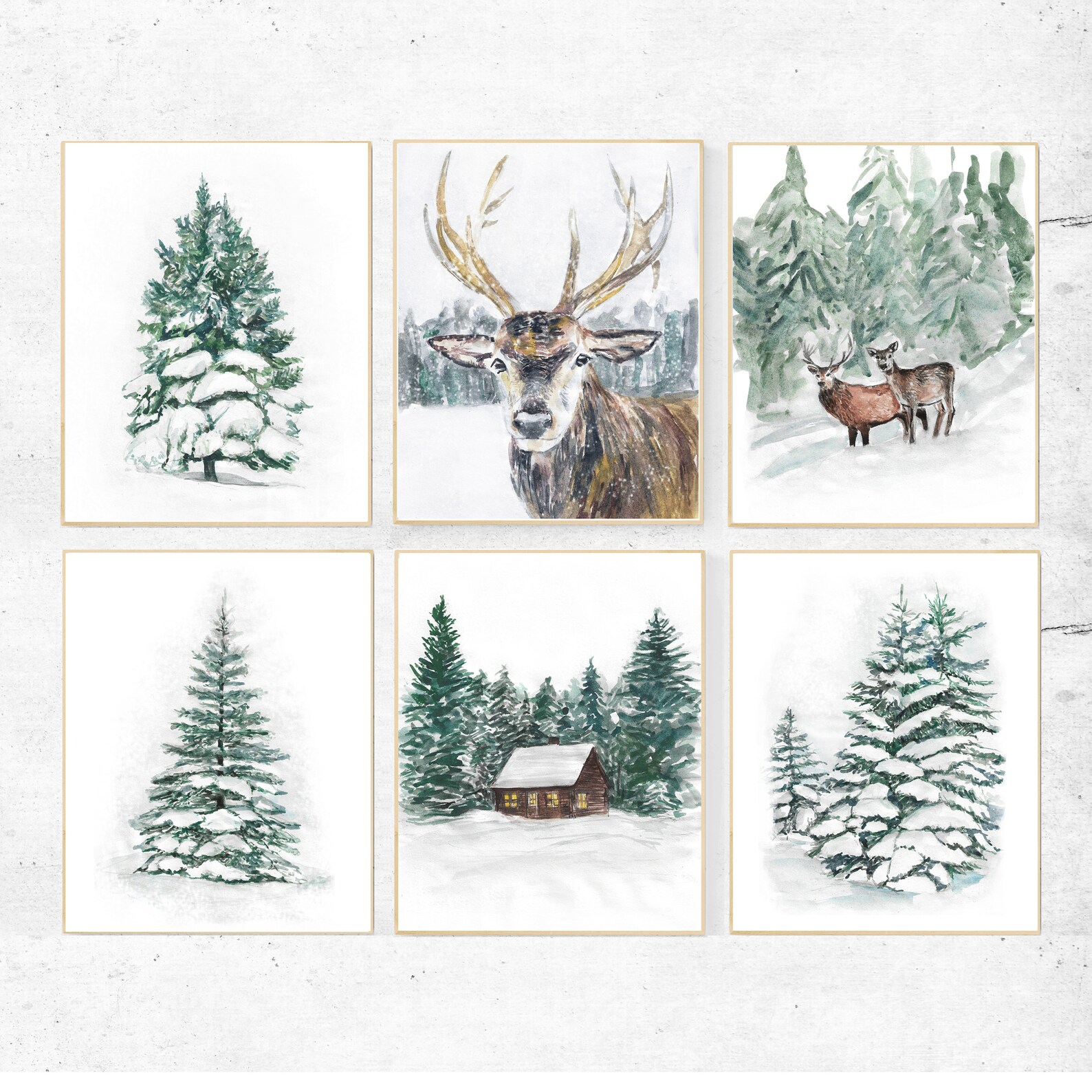 Christmas Printable Set of 6 Christmas Prints Christmas Wall - Etsy