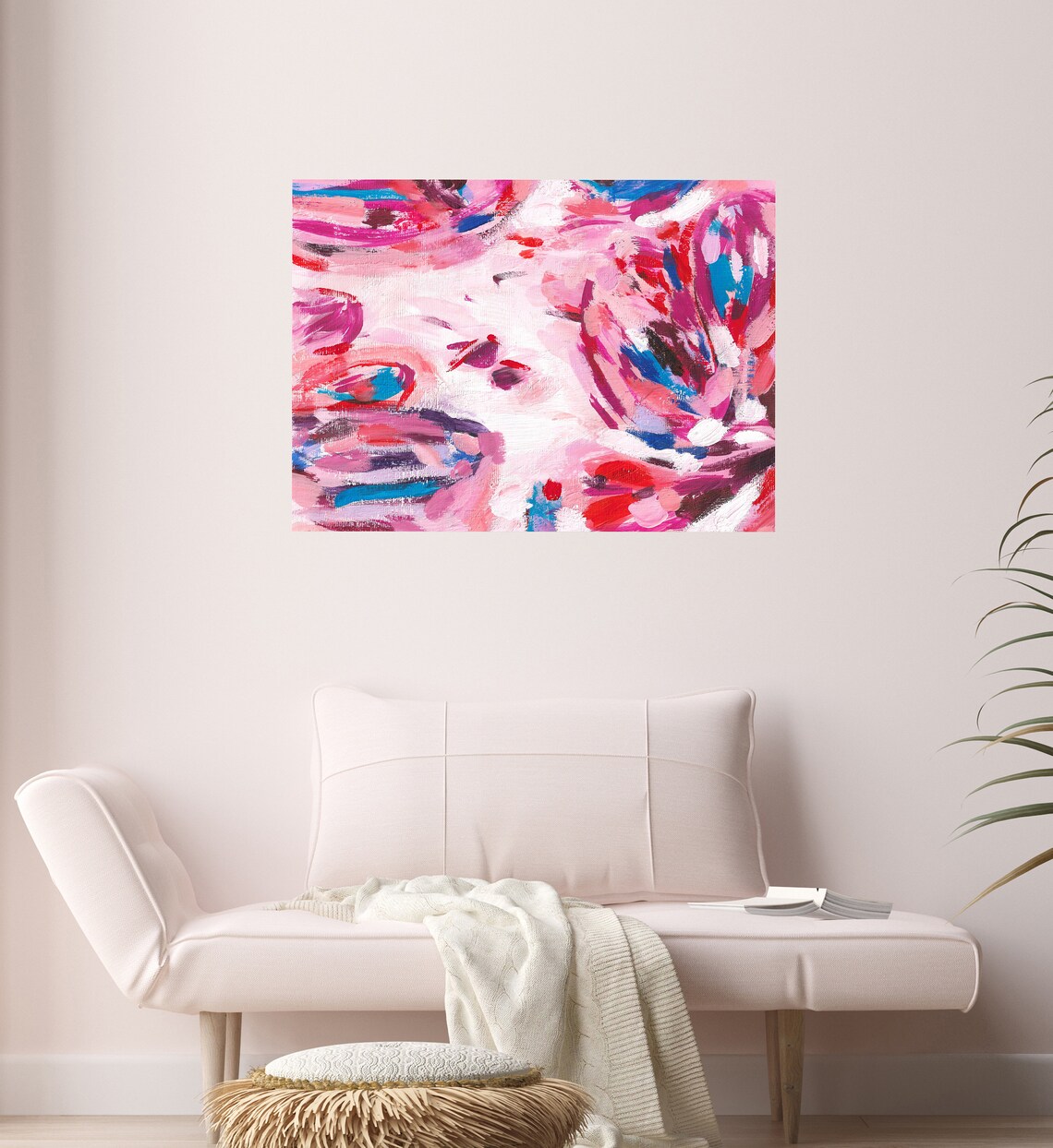 Printable Pink Abstract Painting Printable Modern Art Pink - Etsy