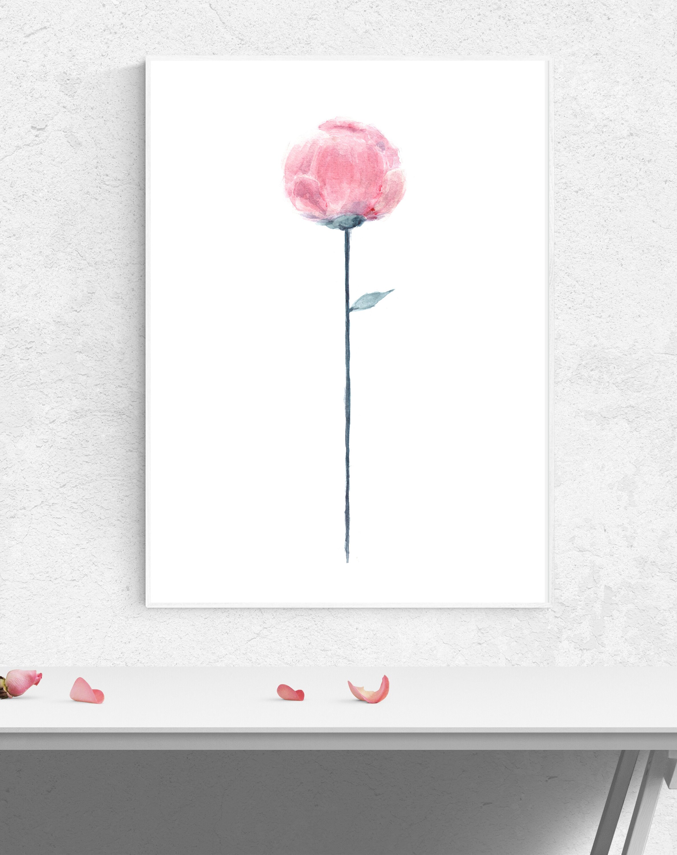 Peonies Wall Art Set Pink Peonies Wall Art Set of 2 Peony | Etsy