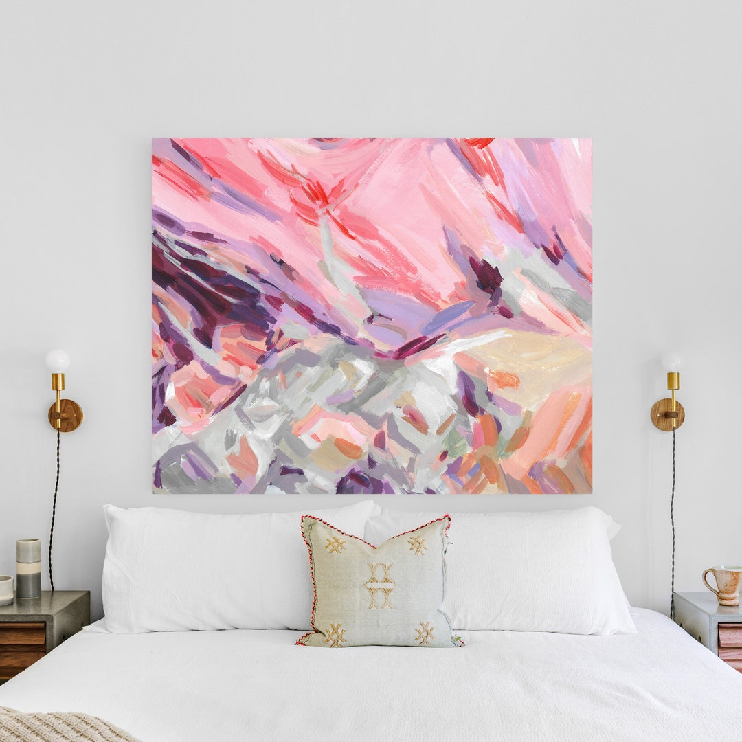 Modern Pink Abstract Large Painting, Instant Download Pink Abstract ...