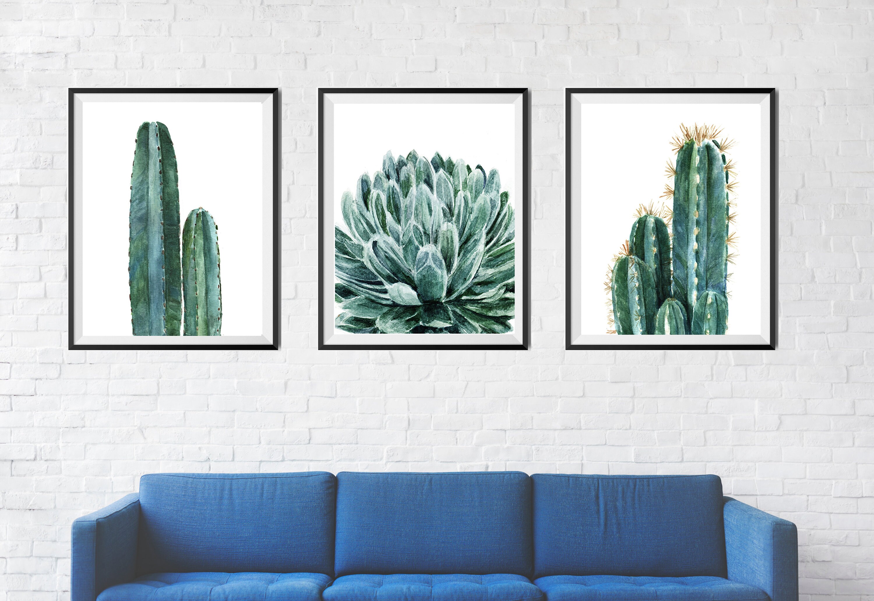 Cactus Wall Art Set 3 Cacti Print Cactus Print Watercolor - Etsy