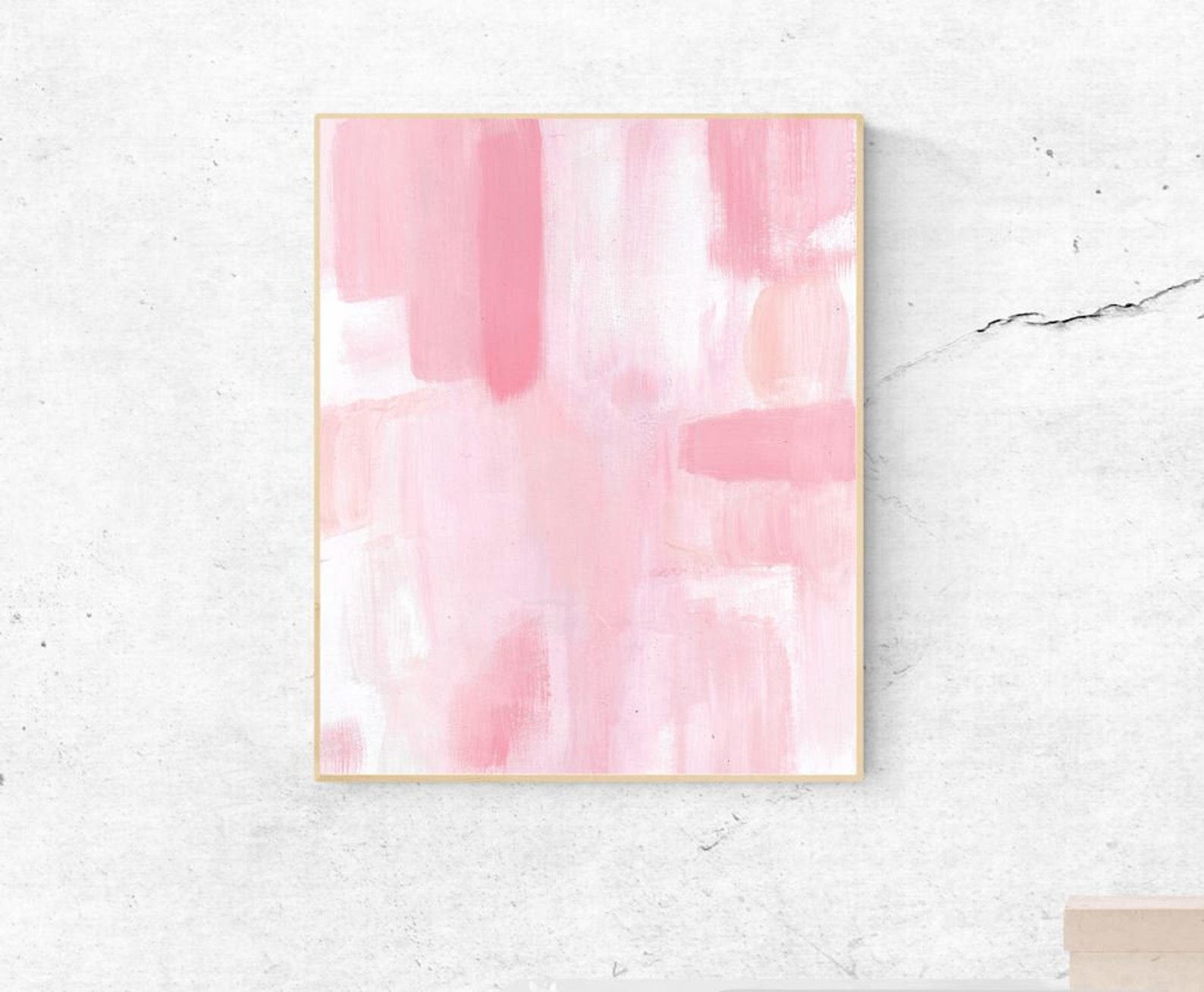 Blush Pink Abstract Painting Printable Abstract Art Pink - Etsy