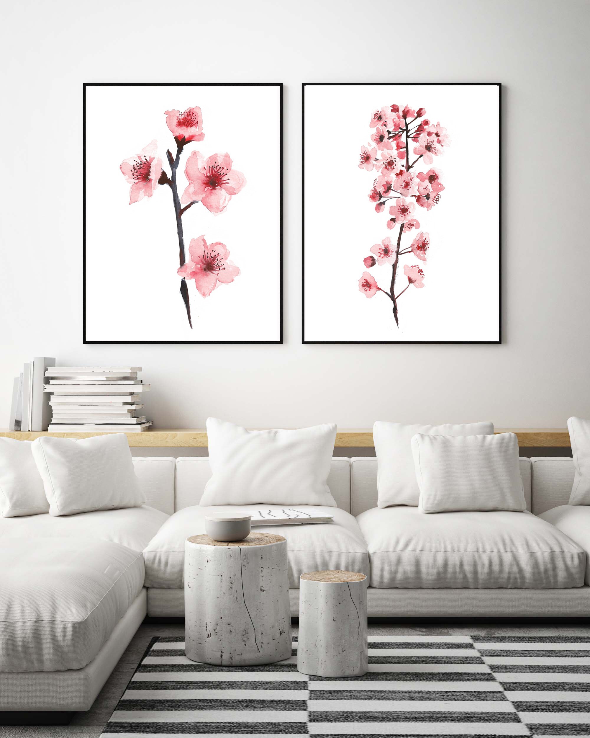 Cherry Blossom Wall Art Set, Printable Cherry Blossom Prints ...