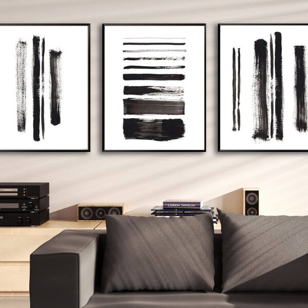 Black and White Abstract Prints - Etsy