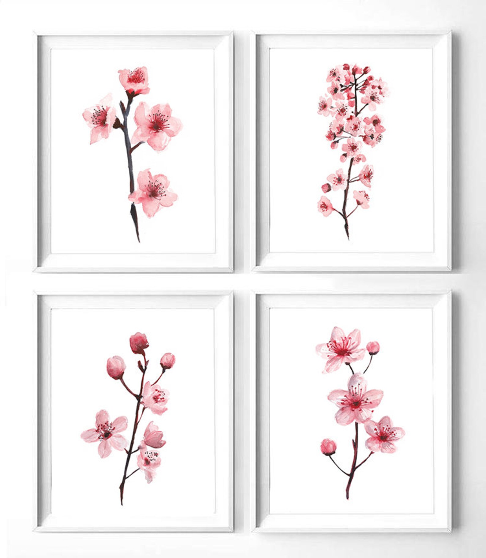 Cherry Blossom Wall Art Set, Printable Cherry Blossom Prints ...
