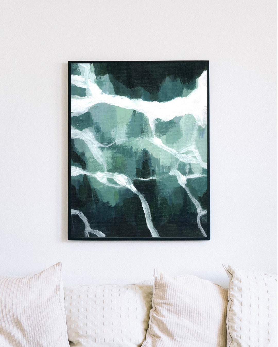 Printable Dark Green Abstract Painting Modern Dark Green - Etsy
