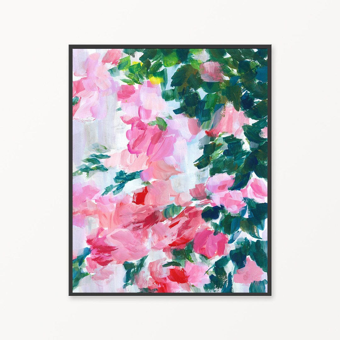 Abstract Flowers Wall Art, Printable Abstract Painting, Printable ...