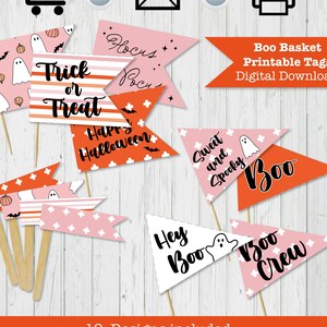 Halloween Printable Boo Basket Tags printable Halloween Tags Instant ...