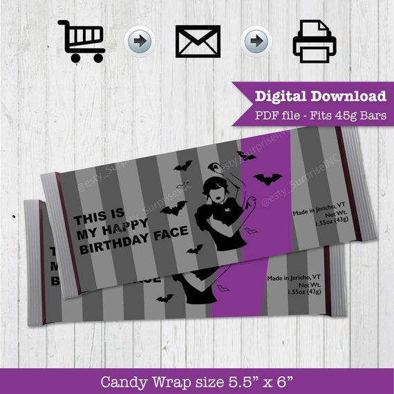 Wednesday Printable Bar Wrapper | Chocolate Bar Wrappers 45g ...
