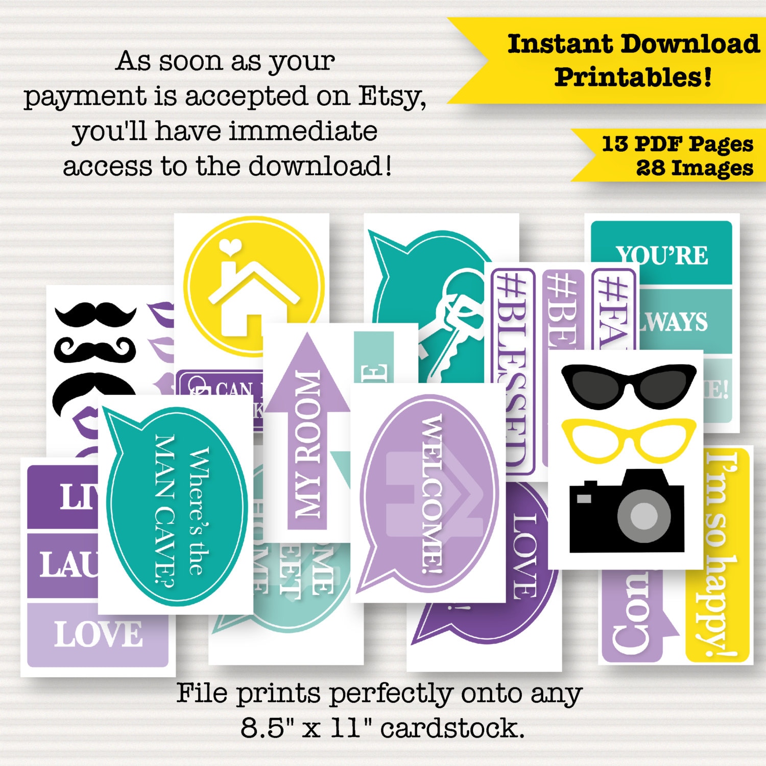 Housewarming Printable Photo Booth Props Props for House - Etsy UK