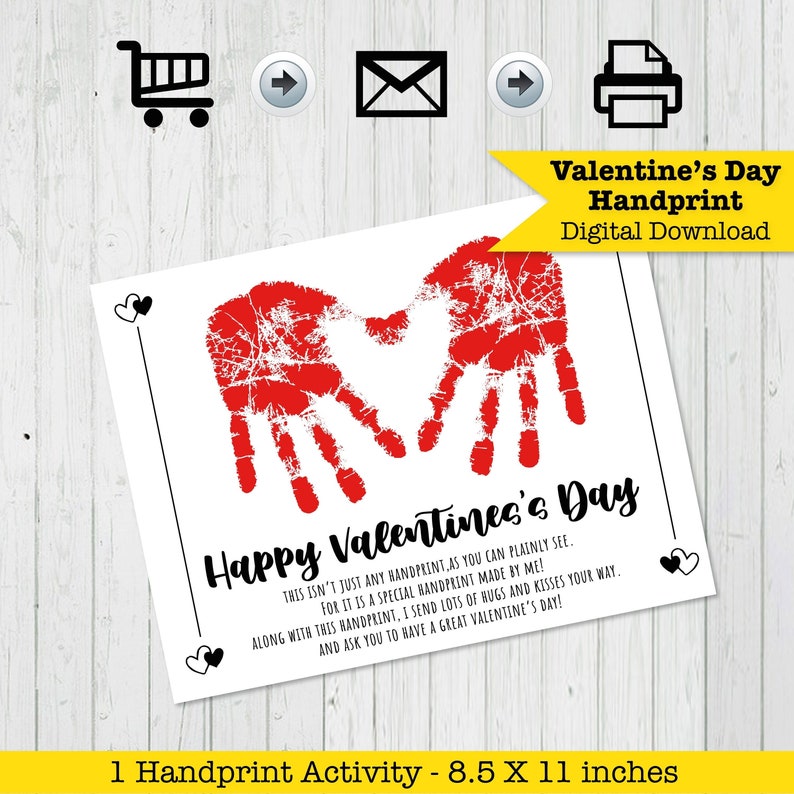 Valentines Day Handprint Craft DIY Craft Poem Digital - Etsy