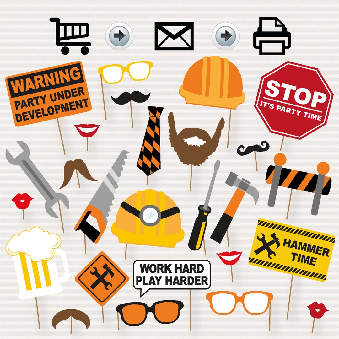 Construction Party Printable Photo Booth - Construction Party Theme ...