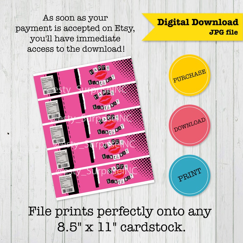 Mean Girls Inspired Water Bottle Labels Party Printable Mean | Etsy