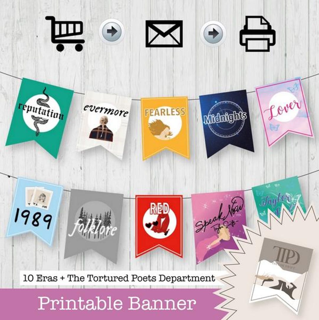 Taylor Swift Eras Printable Banner | TS Eras Printable Banner - Digital ...