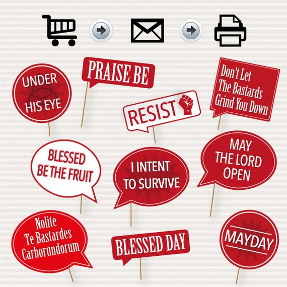 The Handsmaid's Tale TV Photo Booth Printable Props - May The Lord open ...