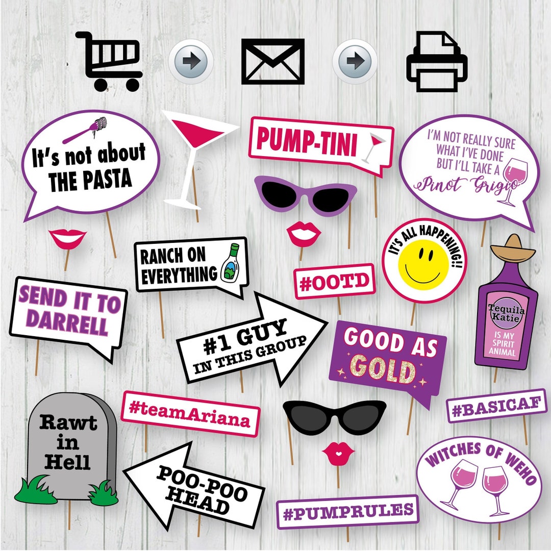 VPR Photo Booth Printable Props , Vanderpump Rules Party, Vanderpump ...