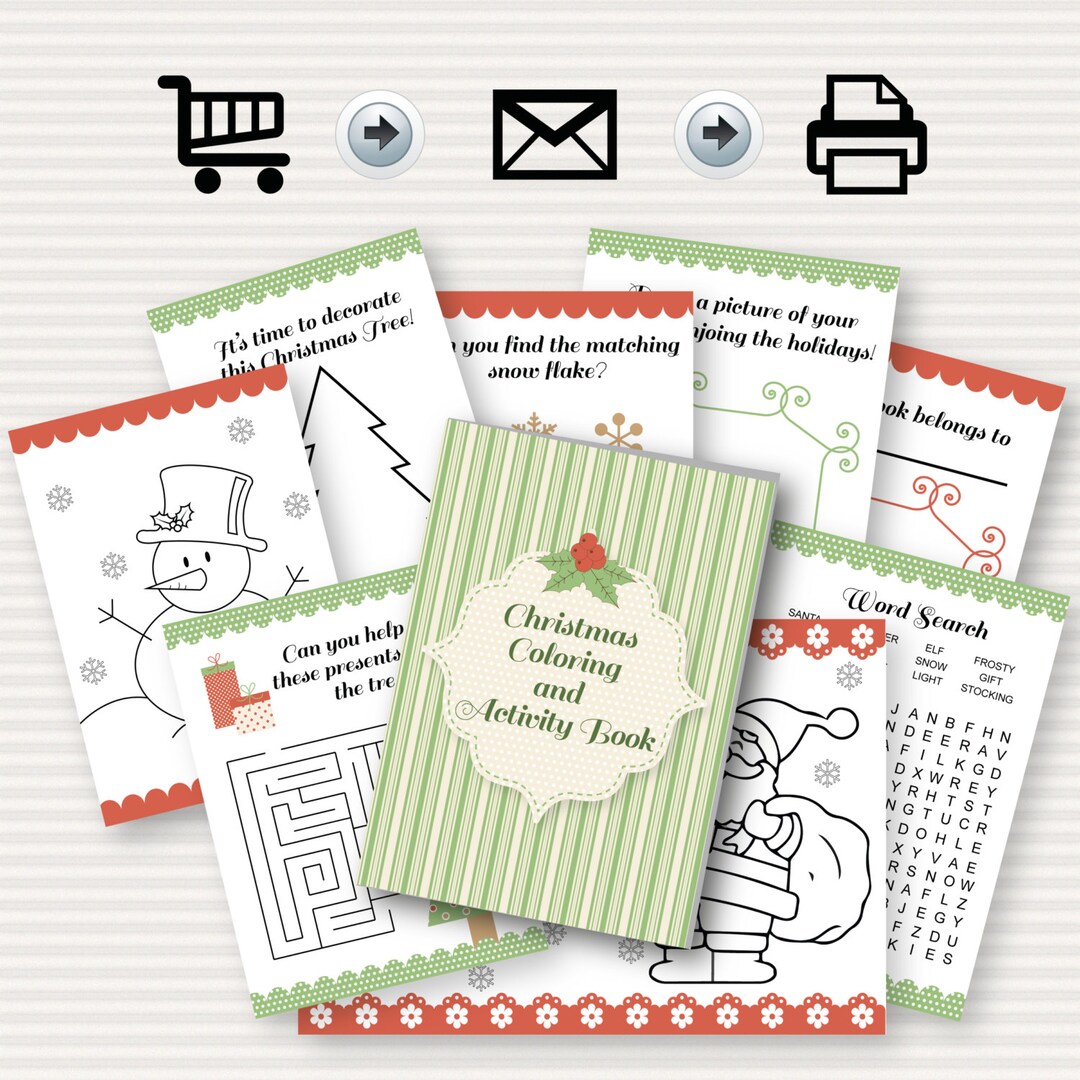 Christmas Coloring and Activity Book Printable Christmas - Etsy
