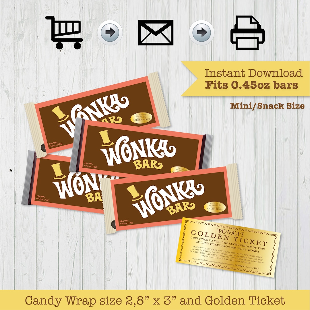 Wonka Chocolate Printable Snack Bar Wrapper | Willy Wonka Party ...