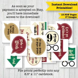 Wizard Party Printable Photo Booth Props - Magic Theme Props Magic ...