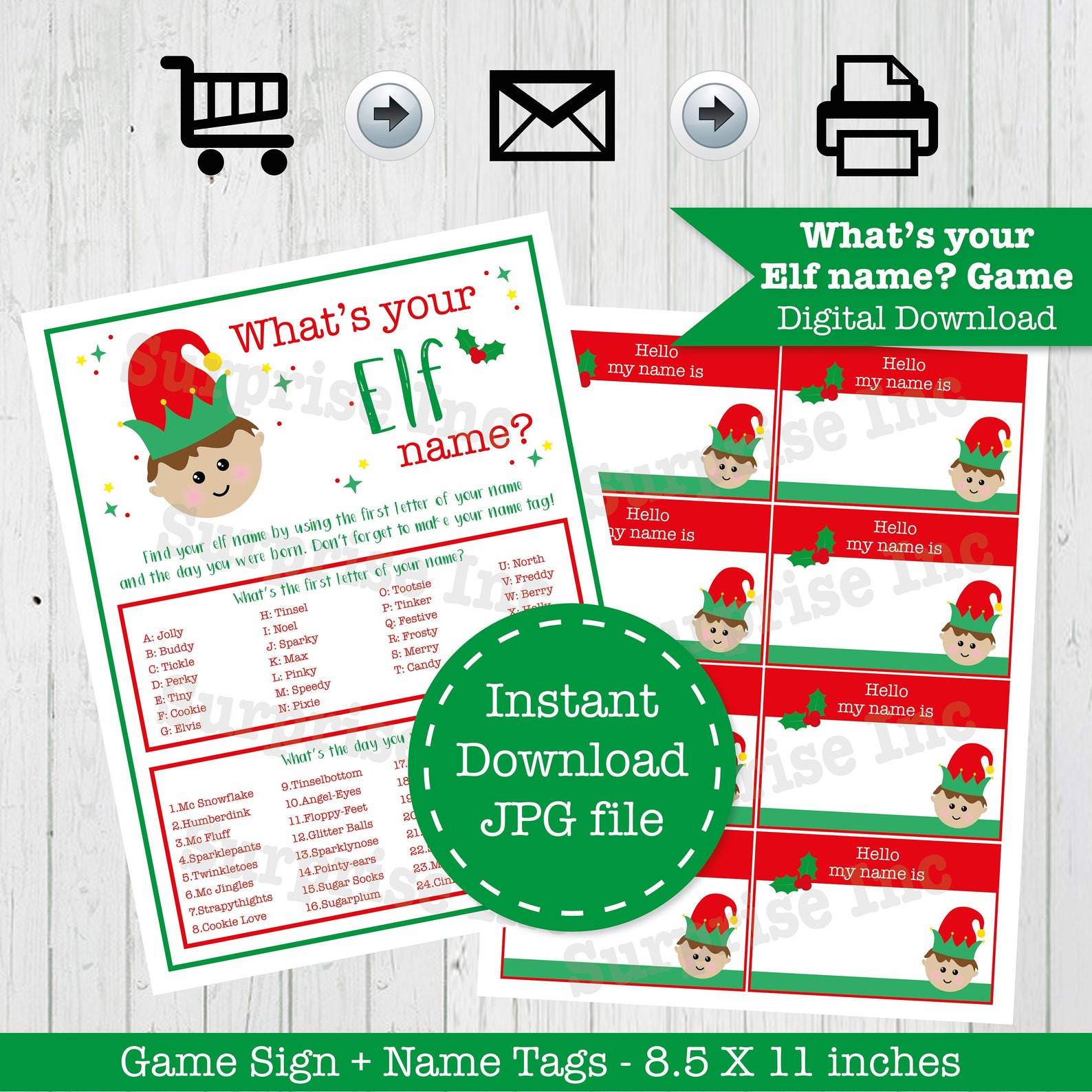 Christmas What's Your Name Elf Game Digital Download - Etsy