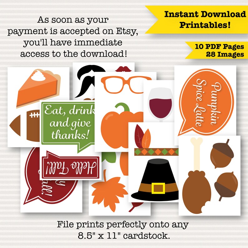 Fall Party Printable Photo Booth Props Fall Party Fall - Etsy