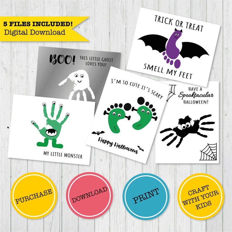 Halloween Handprint Craft Monster Handprint Happy Halloween - Etsy