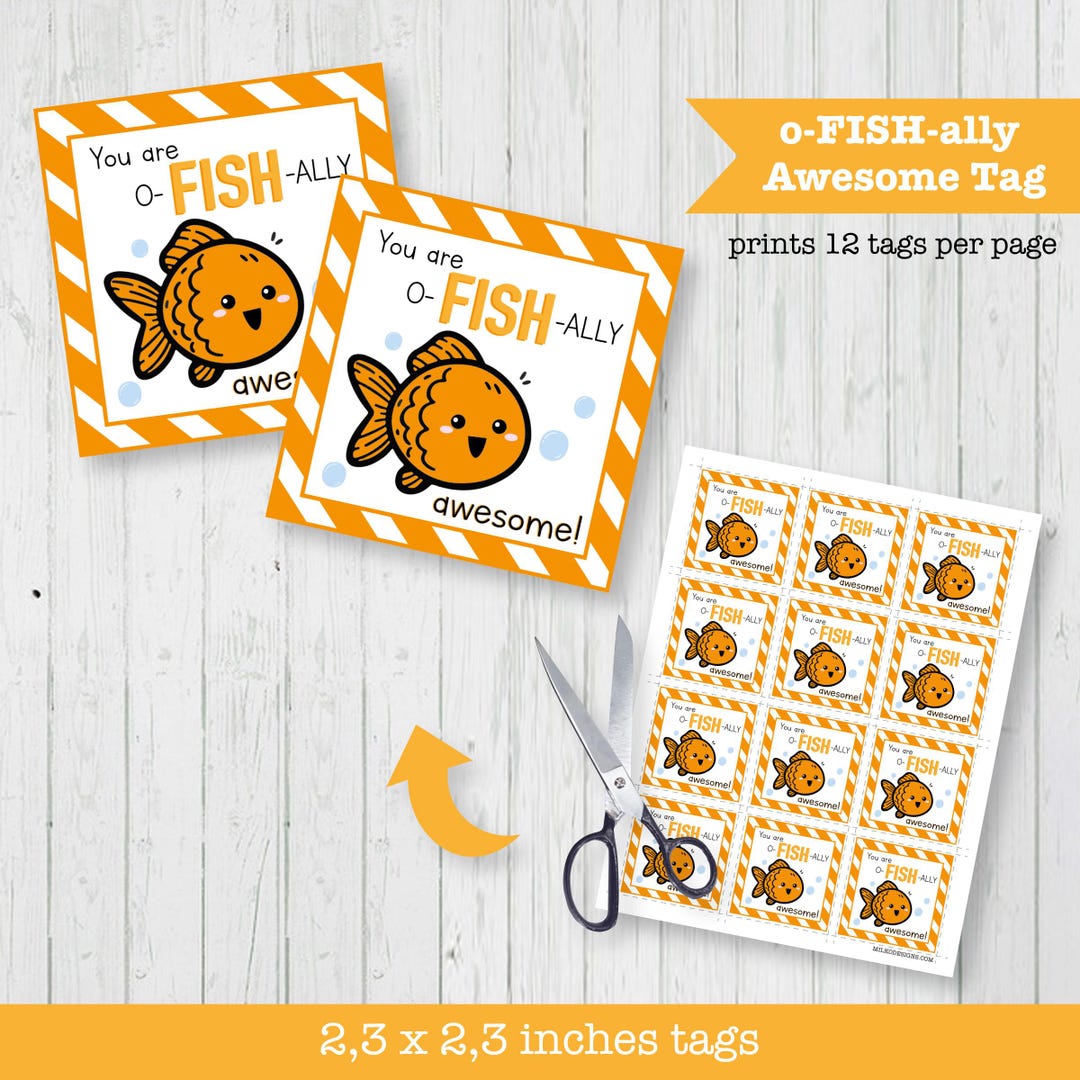 You Are O-fish-ally Awesome Printable Tags - Snack Sports - Sports Mom ...